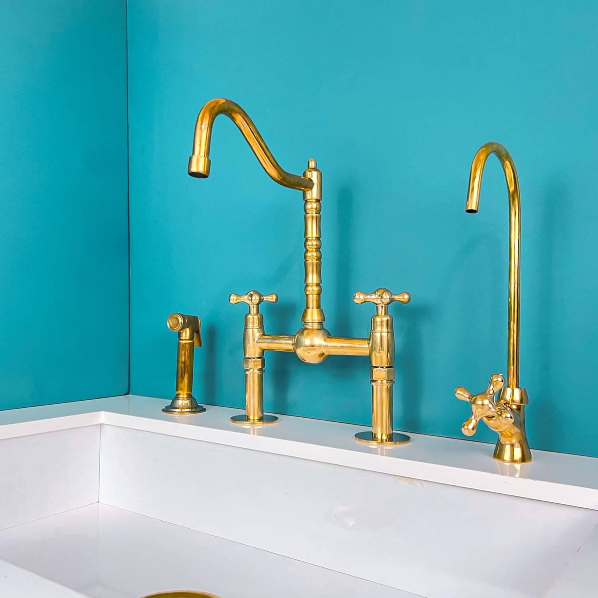 Solid Brass Kitchen Faucets That Age Beautifully Over Time.