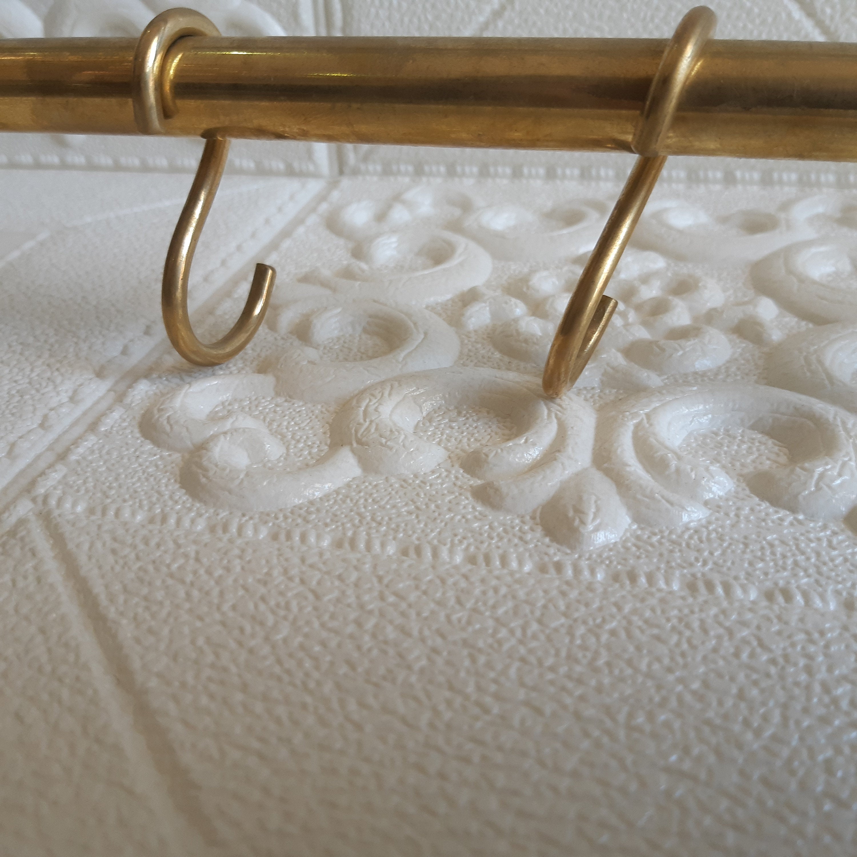 Wall Mount Kitchen Rack | Solid Red Brass Rod with Hooks for Pan, Pots